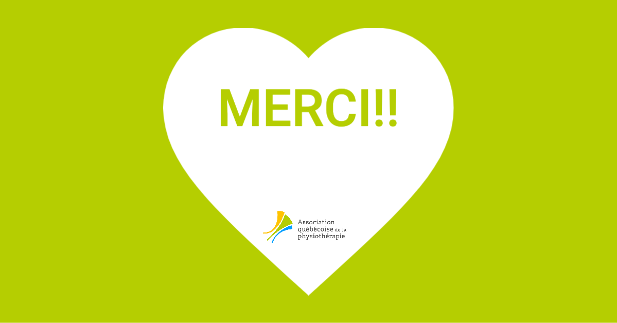 Merci aux professionnels de la physiothérapie! - AQP